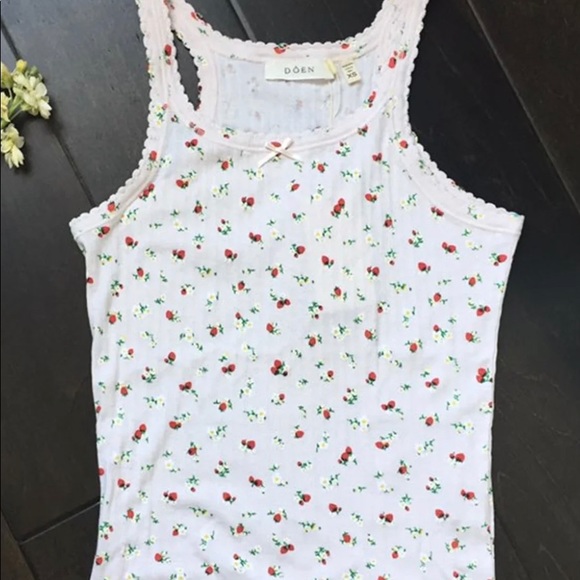 Doen | Tops | Iso Den Seine Tank Top Strawberry Bloom | Poshmark